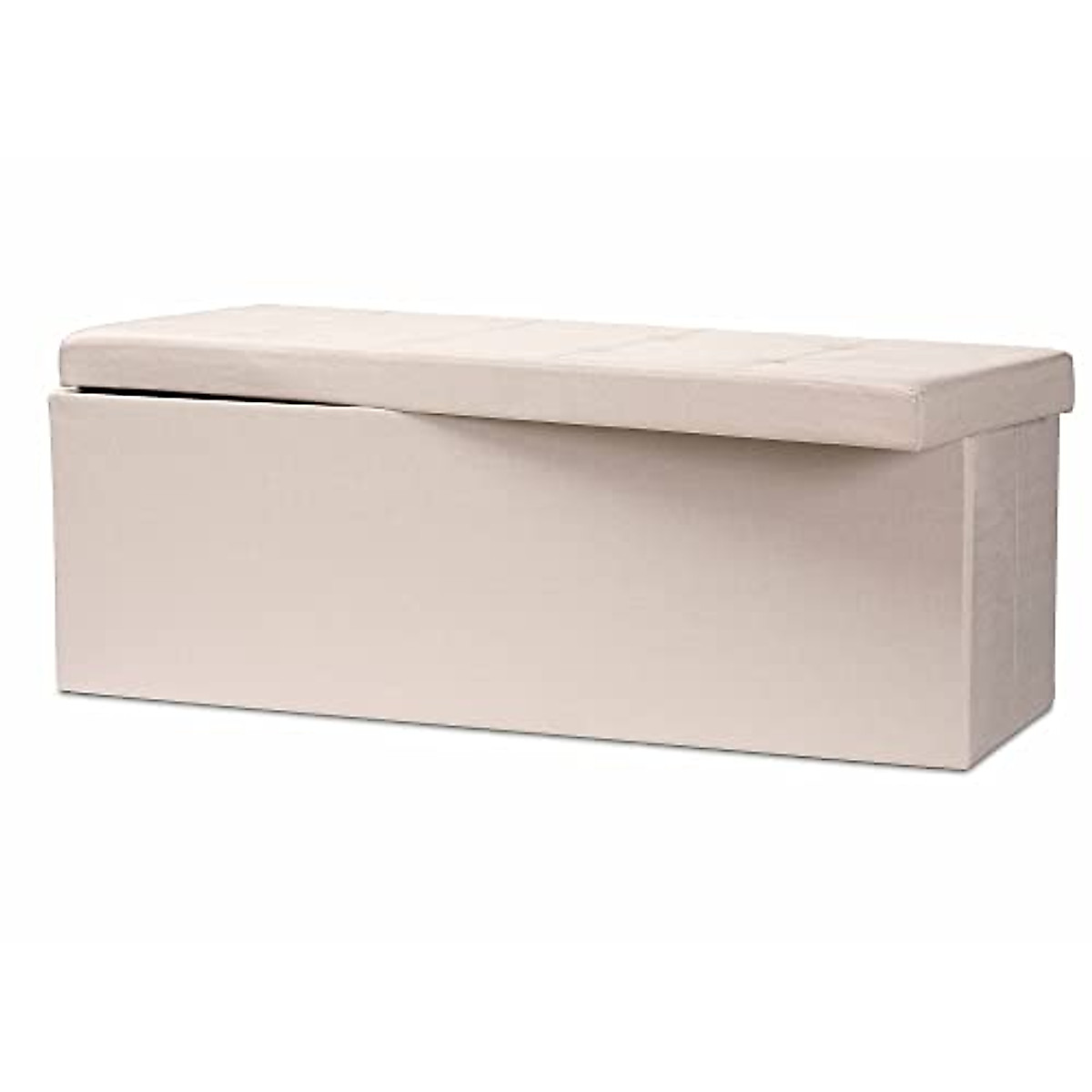 Baxton Studio Haide Modern and Contemporary Beige Fabric Upholstered Storage Ottoman