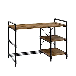 Sauder Iron City Desk, L: 47.48" x W: 23.23" x H: 33.23", Checked Oak Finish