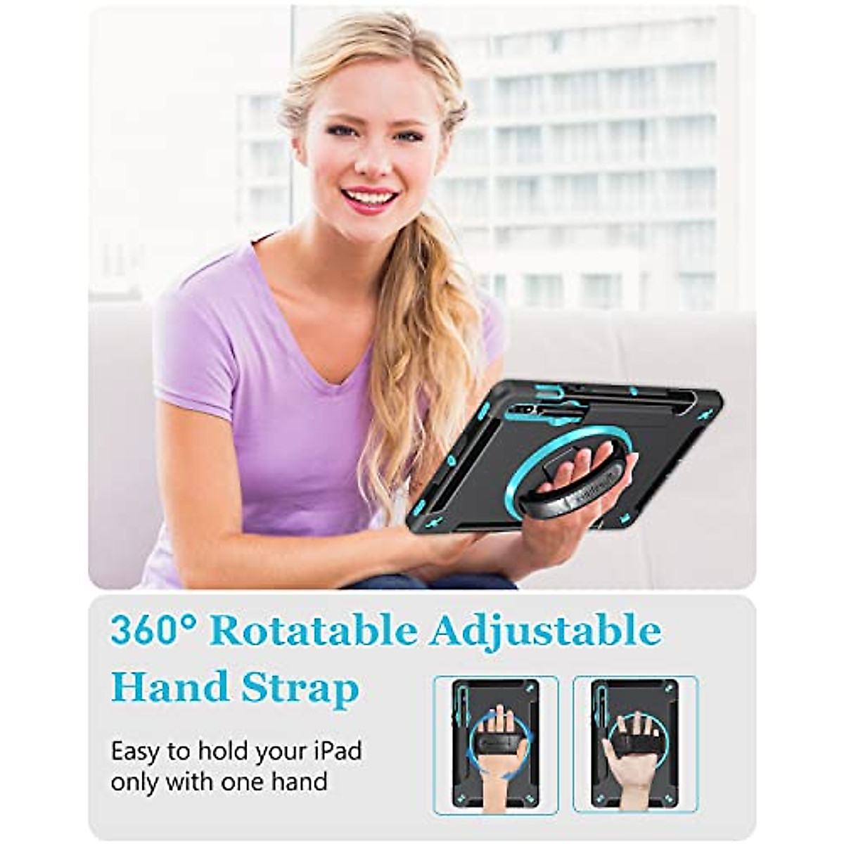 Case for Samsung Tab S7/S8 11 Inch 2022: Military Grade Shockproof Protective TPU Cover for Galaxy Tablet S7 11 Inch 2020 W/Stand - Handle - Shoulder Strap - S-Pen Holder -Mint Green