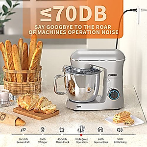 Mixers Kitchen Electric Stand Mixer, [Upgrade Ultra-Low Noise] 10+P Speed Modes Dough Mixer, Pure Copper Motor Cake Mixer with 6 Accessories