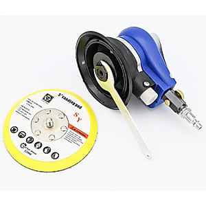 5 Inch Air Random Orbital Sander, Pneumatic Palm Sander tool with 10 Pcs Sandpapers, Air Sanders For Auto Body Work By Bowd