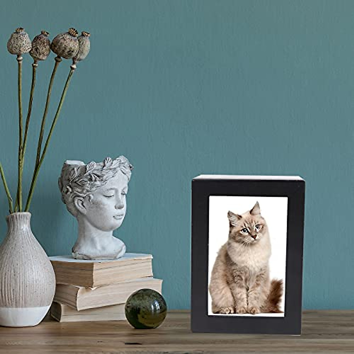 Cuodia Pet Urns Pet Cremation Urn,Dog Urns for Ashes, Cat Urn for Ashes, pet urns for Dogs Ashes Small, Wood Keepsake Memorial Urns. (Black S)