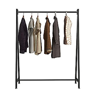 DR.IRON Black Metal Clothing Rack, Industrial Clothes Rack with Top Rod Heavy Duty Clothing Rack for Hanging Clothes for Home Bedroom,Clothing Store, Laundry Room