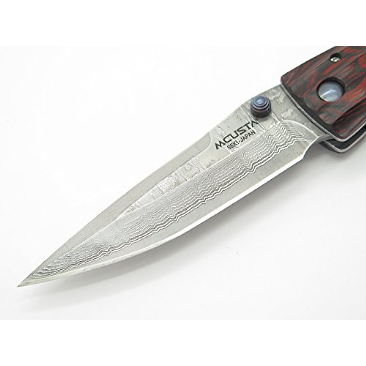 Mcusta Seki Japan Leyasu MC-183D Red Shogun VG-10 Damascus Folding Hunter Knife