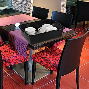 Bringer 12-Pack Commercial Bus Tubs, 13 L Plastic Bus Box, Black