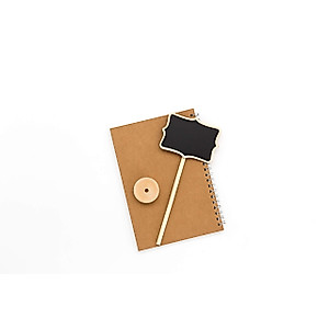 15 Pack Wood Mini Chalkboard Signs (Water-Based Chalk and Replacement Stickers Are Included) Small Rectangle Chalkboards Blackboard for Weddings, Message Board Signs and Special Event Decorations