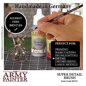 The Army Painter Hobby: Super Detail - Fine Detail Paint Brush with Synthetic Taklon Hair- Small Paint Brush, Model Paint Brush for Miniature Paint Sets & Fine Tip Paint Brushes for Miniature Painting