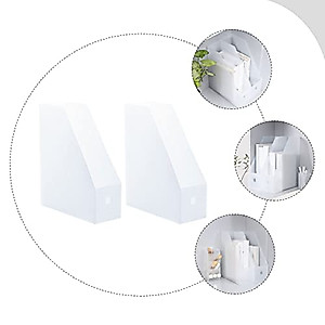 STOBOK File Folder Organizer Plastic Desk Organizer Magazine Rack Magazine File Holder File Holder 2pcs