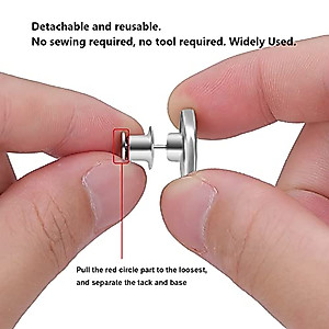 12 Sets Button Pins for Jeans Pants, Adjustable Reusable Jean Buttons Pins Instant Reduce Loose Jeans, No Sew and No Tools Metal Pants Button Replacement, Clips Jean Button Tightener