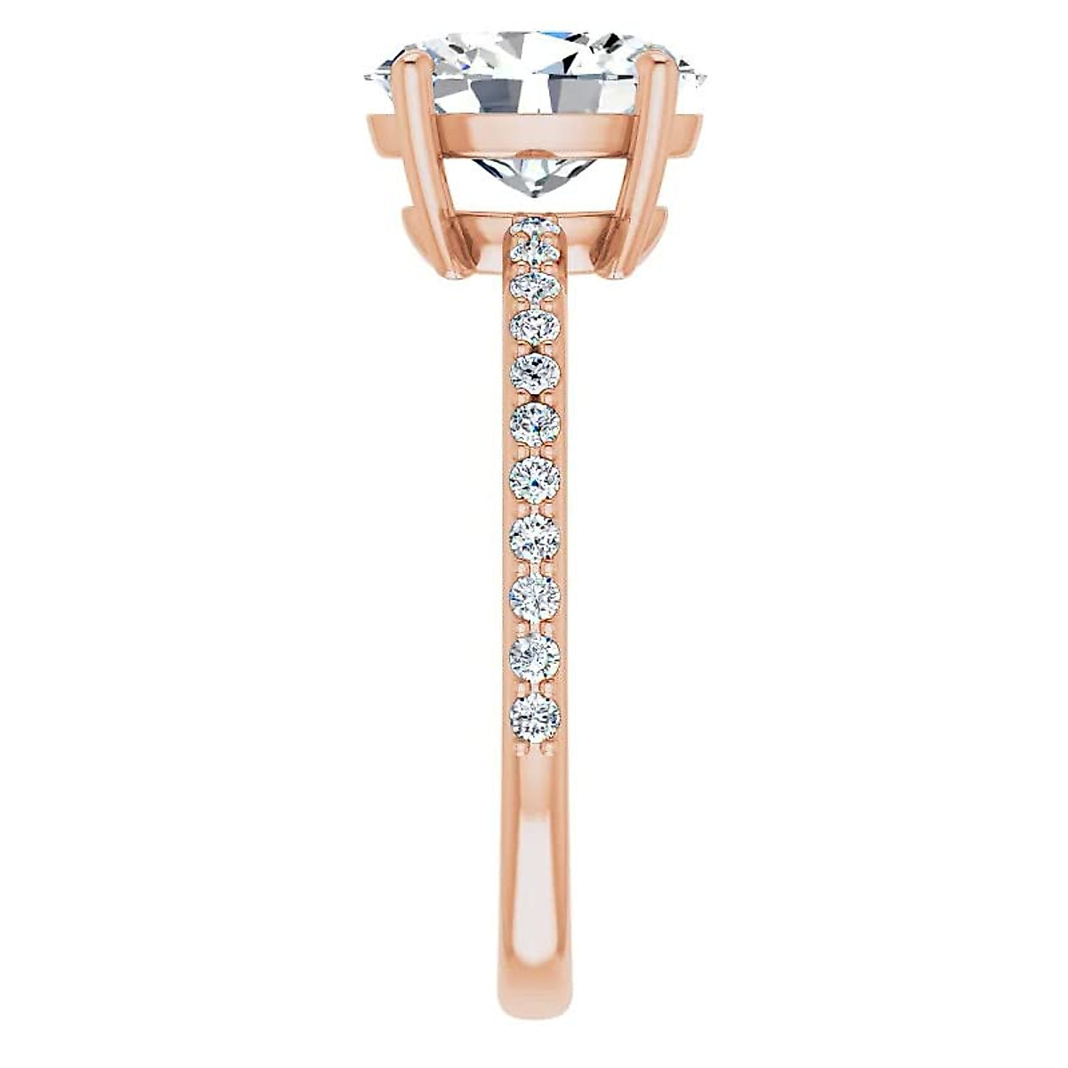 10K Solid Rose Gold Handmade Engagement Ring 1 CT Oval Cut Moissanite Diamond Solitaire Wedding/Bridal Ring for Women/Her Propose Ring Set (5)