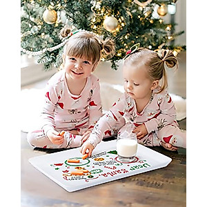 Nefelibata Santa Cookie Plate Christmas Serving Tray Plastic Cookies for Santa Platter and Tray Treat Rectangular Plate Christmas Eve Gift for Kids Xmas Holiday Sharing Snack Home Decorations Supplies