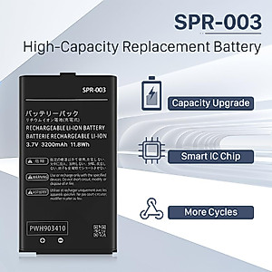 SPR-003 Battery,3200mAh [Upgraded] High Capacity Li-ion 0 Cycle Replacement Battery for Nintendo Switch 3DS XL New 3DS XL 3DS LL SPR-003 Game Console with Repair Tool Kit