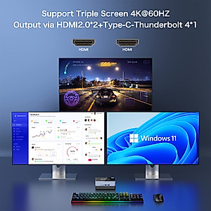 GMKtec Mini PC,Intel Nuc i5-1135G7 4-Core(up to 4.2GHz) Mini Computers,16GB RAM 512GB NVME SSD, Windows 11 Pro Desktop Computers with WiFi6, BT5.2, Triple HD 4K Thunderbolt4 8K Display, USB 3.2