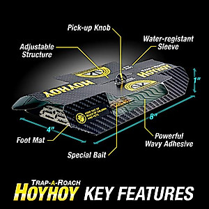 HOY HOY Trap A Roach - 20 Traps [4 Pack] Baited Glue Traps, Great for Home with Kids & Pets Indoor, Sticky Pest Control Trap, Roach Killer, Made in Japan