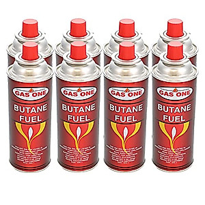 Gas One 8 Pack - 8oz Camping Fuel Canisters for Portable Gas Stoves - UL Safety Certified - Made In Korea