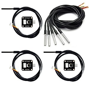 Gikfun 3.28 Ft DS18B20 Waterproof Digital Temperature Sensor with Adapter Module Kit for Arduino DIY
