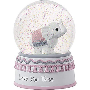 Precious Moments Love You Tons Elephant Musical Snow Globe, One Size, Pink