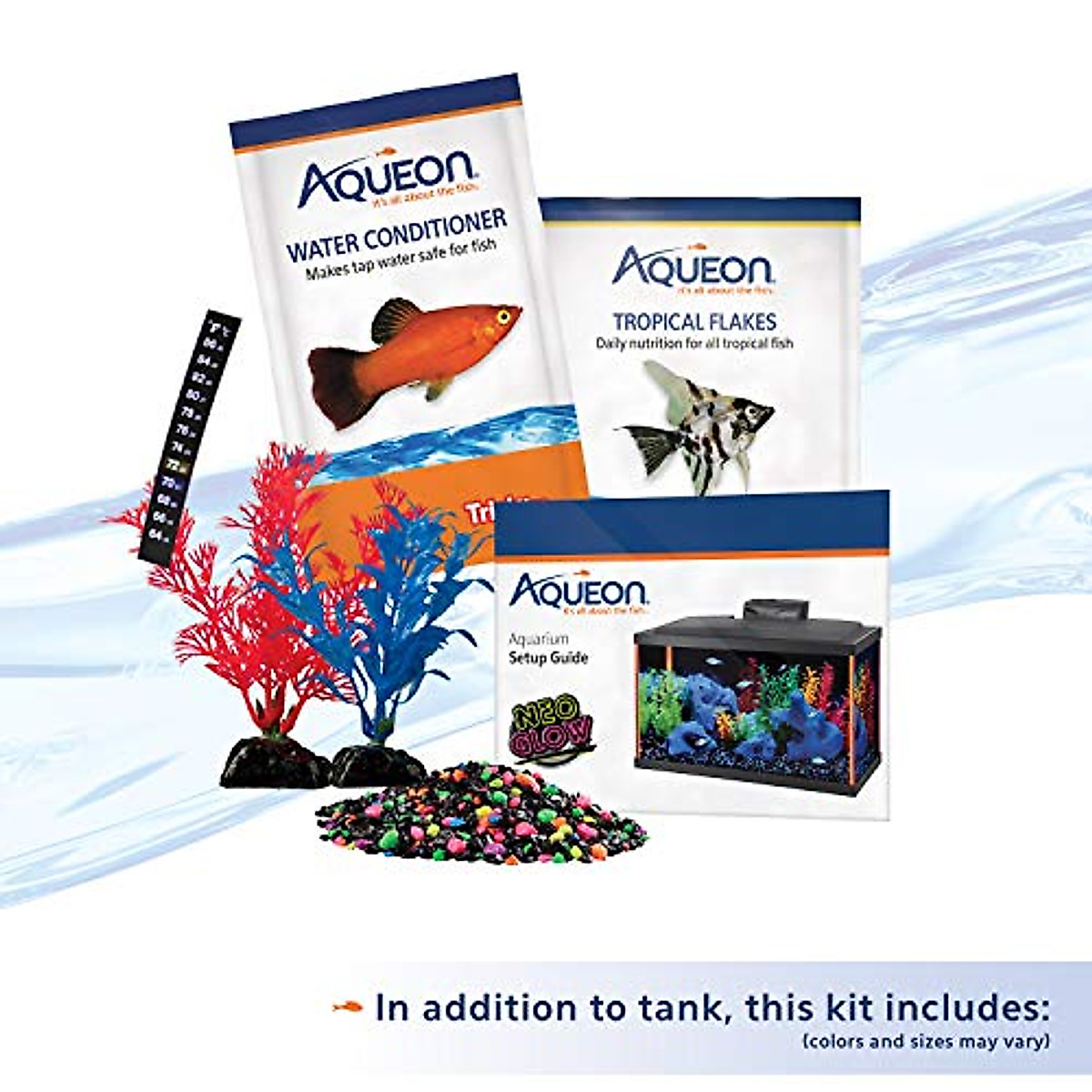 Aqueon NeoGlow LED Pink Aquarium Fish Tank Starter Kit, 5.5 Gallon