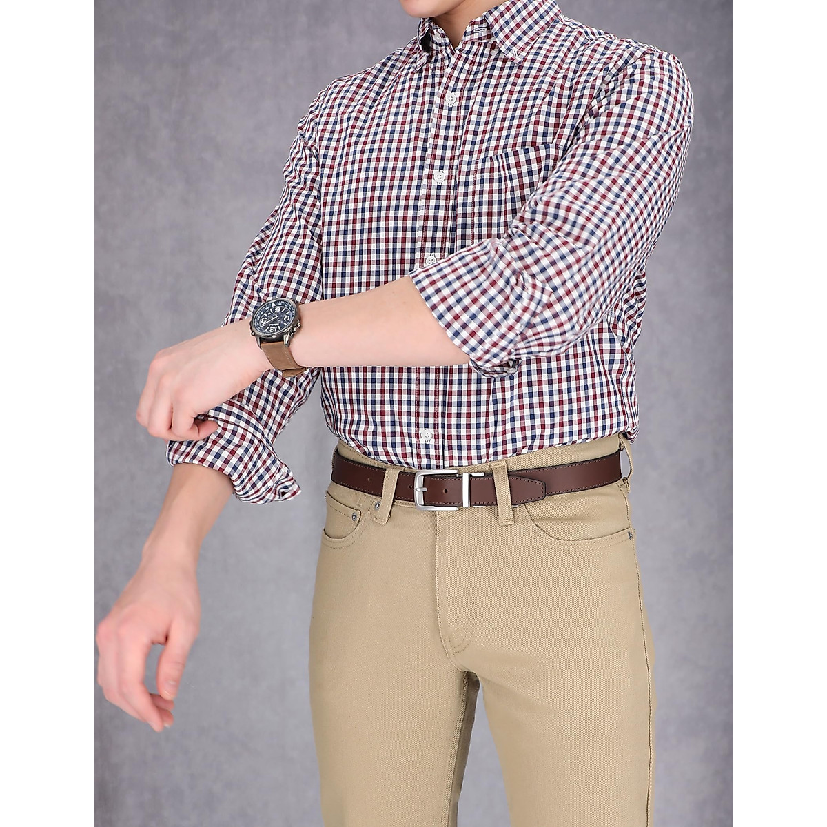 Timberland mens Classic Leather Reversible Belt, Brown/Black, 36