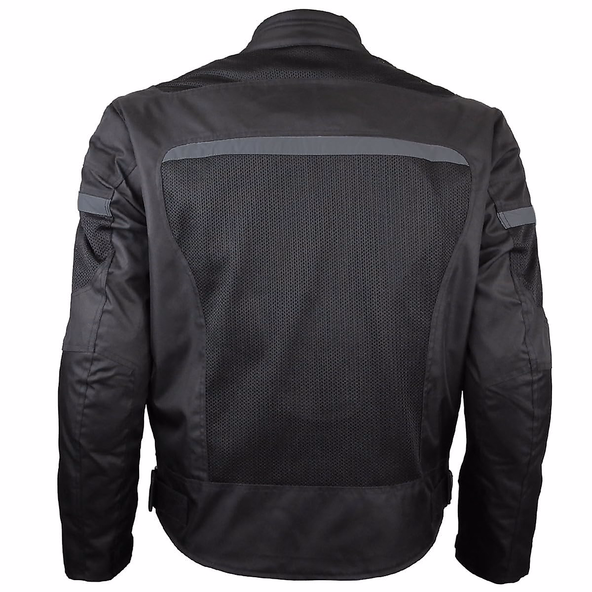 Vance Leather Revo Mens Black Advanced All-Season Reflective Mesh & Textile Motorcycle Jacket w/CE Armor & Removable Liner (Black, Large)