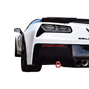 VMS RACING Rear Tow Hook in RED Compatible with Chevy Chevrolet Corvette C7 Z06 ZR1 Stingray Oval Track 14-19 2014-2019