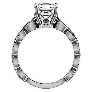 JEWELERYN 4 CT Asscher Moissanite Engagement Ring, Wedding Bridal Ring Set, Diamond Promise Rings, Solitaire Halo, Solid Silver Vintage Antique Anniversary Ring Set (7)