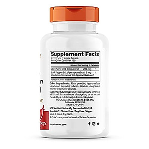 Doctor's Best High Absorption CoQ10 with BioPerine, Non-GMO, Gluten & Soy Free, Naturally Fermented, Vegan, Heart Health and Energy Production, 200 mg, 180 Count