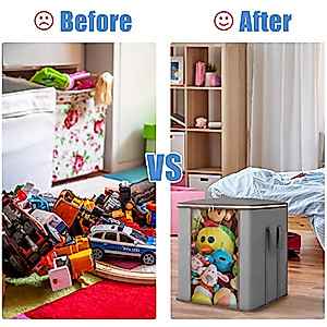 Fixwal 4pcs King Foldable Comforters Storage Bags, 120l Extra Large Organizers for Blankets, Clothes, Pillows, Quilts, Bedding Storage Containers with Thick Fabric Reinforced Handles, Grey