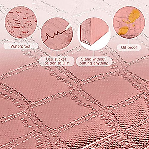 LadyRosian 12 Pcs Reusable Glossy Rose Gold Gift Bag, Non-woven Tote Grocery Bag with Handle, Foldable Party Favor Gift Bags for Bridesmaid, Wedding, Party, Birthday, Valentines, Proposal