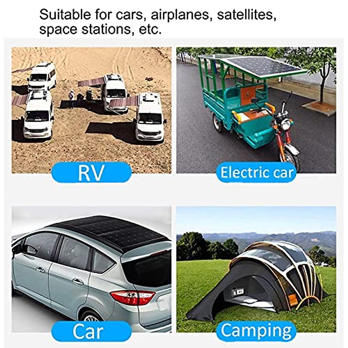 Flexible Solar Panel Kit, 40W 18V Monocrystalline Silicon Solar Charger Module IP65 Waterproof with English Manual