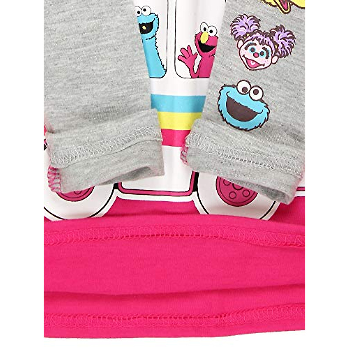 Sesame Street Elmo, Big Bird, Cookie Monster, Grover, Abby Cadabby Girls’ Long Sleeve T-Shirt for Infant and Toddler – Pink