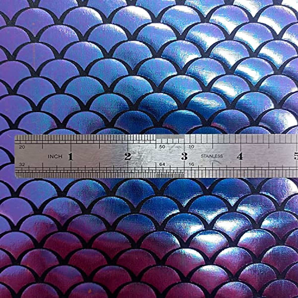 Hologram Iridescent Mermaid Fabric Metallic Foil Stretch Fabric(Purple 1yard)