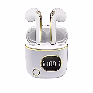 Villepni Bluetooth Wireless Earbuds, Wireless 5.1 Bluetooth Headset, Led Power Display Earphones, IPX7 Waterproof Earbud Noise Reduction Microphone, Suitable for Leisure Entertainment/Work