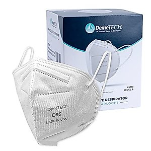 DEMETECH D95 Particulate Respirator Fold Style Earloops (White/White)