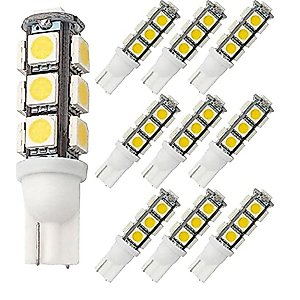 Sago 10 Pack, Wedge T10-T5 1w Bulb 360deg LED Extra bright for Malibu 12v Dc Landscape Light-13 SMD- pure White