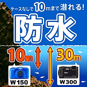 Nikon Digital Camera COOLPIX W150 Waterproof W150RS Resort (International Model), Blue (Renewed)