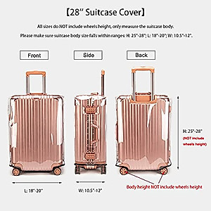 BlueCosto 28" Universal Clear PVC Luggage Cover Protector Suitcase Covers - H: 25"-28"; L: 18"-20"; W: 10.5"-12"