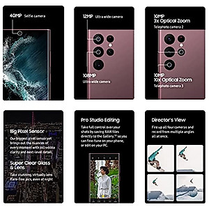 SAMSUNG Galaxy S22 Ultra 5G Factory Unlocked 256GB SM-S908U1 Phantom White (Renewed)