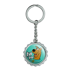 Scooby-Doo Ruh Roh Keychain Chrome Plated Metal Pop Cap Bottle Opener