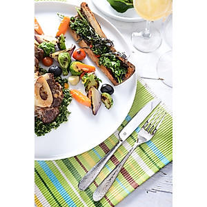 DANIALLI Modern Fidenza Hammered Silverware Set - 18/10 Stainless Steel Flatware Set for Elegant Dining - Dishwasher Safe Cutlery Set (20-Piece)