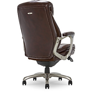 La-Z-Boy Cantania Executive Chair with AIR Lumbar Technology and Memory Foam Cushions, Ergonomic Design for Office Space, Brown