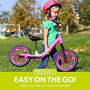 GOMO Balance Bike 2 Year Old, Toddler Bikes 18 Months to 5 Years Old - Balance Bike for 3 Year Old w/Footrest, Soft Grips,Flat Free Tires, Easy Assembly, Push Bike - Toddler Bikes 3-5