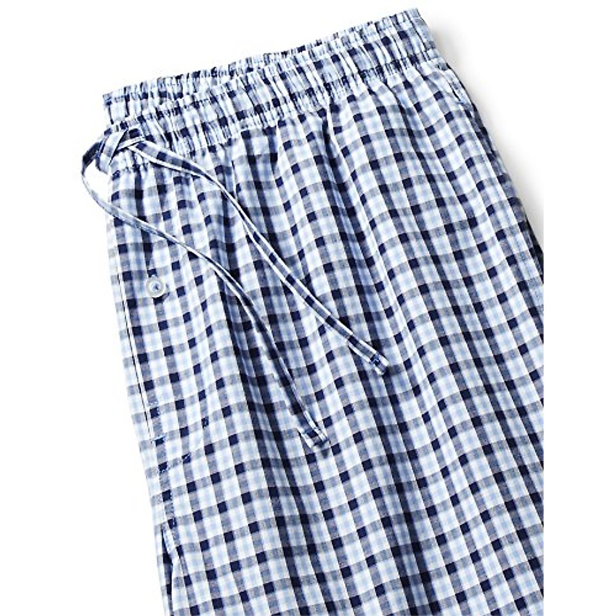 Amazon Essentials Men's Straight-Fit Woven Pajama Pant, Light Blue White Plaid, Medium