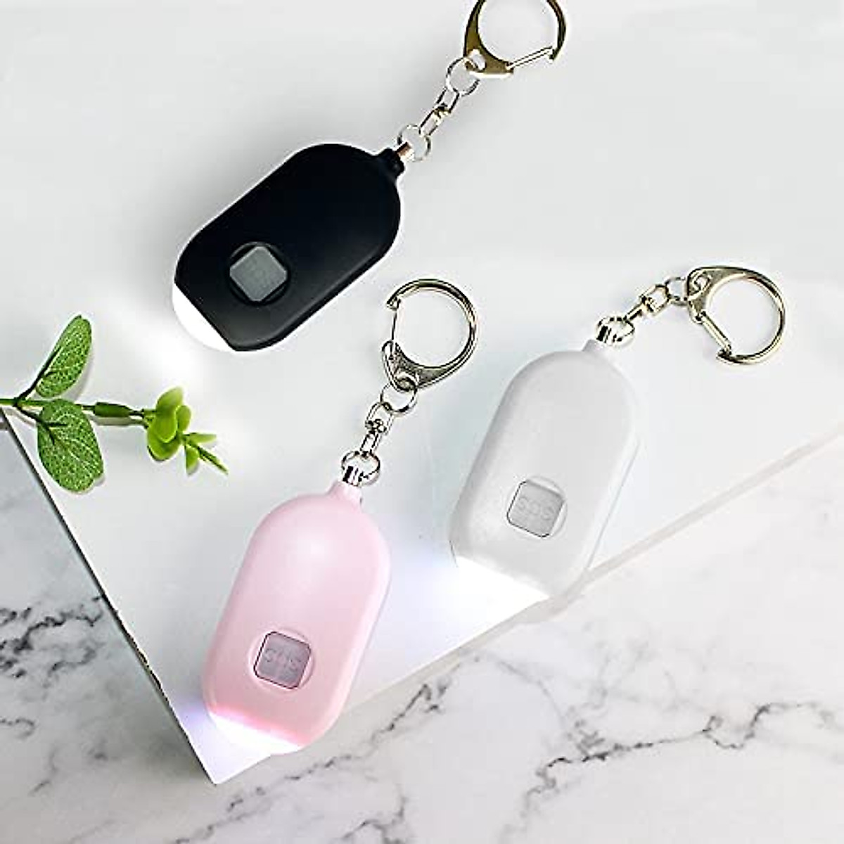 Personal Security Alarm Keychain Set for Women,3Packs Rechargeable Self Defense Safety Alarm Keychain with Loud 130dBs to Protect Your Family, Kids, Elderly & Dog Walkers Safety