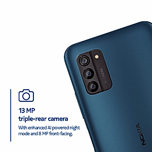 Nokia G100 | Verizon, T-Mobile, AT&T | Android 12 | Unlocked Smartphone | 3-Day Battery | US Version | 4/128GB | 6.52-Inch Screen | 13MP Triple Camera | Polar Night