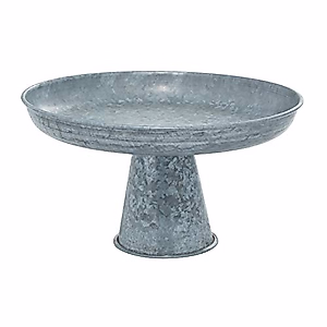 Deco 79 Metal Galvanized Cake Stand, 12" x 12" x 7", Gray