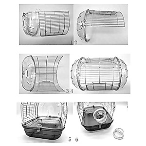 Misyue Hamster Travel Portable Carrier Cage Small Animal Carry Case with Water Bottle&foodbowl&Running Wheel for Dwarf Hamster,Ferrets,Hedgehog,Chinchilla (Blue)