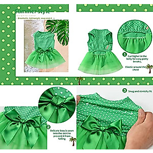 MSNFOASM 2Pack Pet Dog Tutu Skirt,Dog Tulle Spliced with Bow-Knot Dress for Small Girl Dogs Cats(Green&Pink 2XS)
