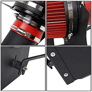 SUPERFASTRACING 4" Cold Air Intake System + Heat Shield Replacement for 1999-2006 GMC/Chevy V8 4.8L/5.3L/6.0L Silverado 1500/2500/3500 (Black&Red)