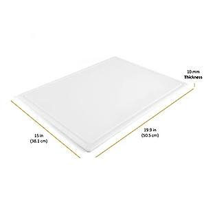 Farberware Extra-Large Plastic Cutting Board with Perimeter Juice Groove, Dishwasher-Safe Kitchen Chopping Board, 15x20-Inch, White